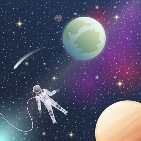 Astronauta na ilustração do espaço sideral Vetor Grátis