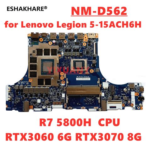 Carte mère pour ordinateur portable Lenovo Legion 5 15ACH6H avec CPU
