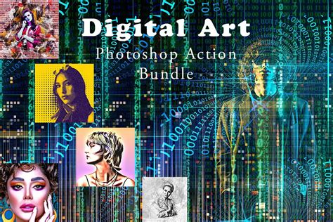 Digital Art Photoshop Action Bundle Bundle Creative Fabrica