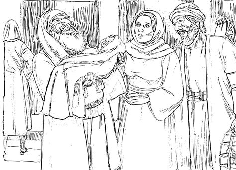 The Presentation Of Jesus At The Temple Coloring Pages