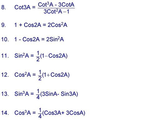 Multiple Angle Formula Formula In Maths