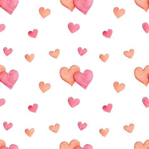 Premium Vector Watercolor Cute Pink And Orange Heart Shape As