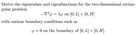solved derive the eigenvalues and eigenfunctions for the