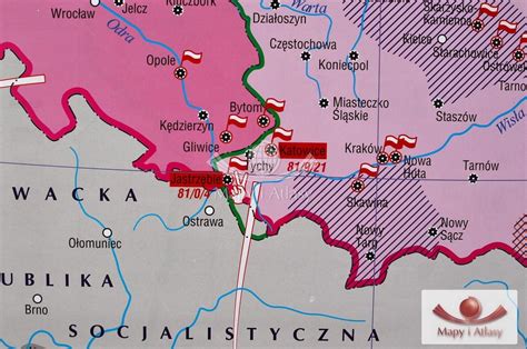 POLSKA PO II WOJNIE ŚWIATOWEJ MAPA SZKOLNA