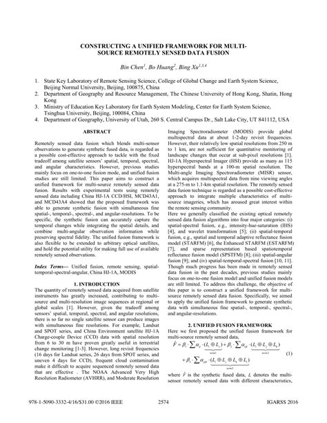 pdf constucting a unified framework for multi source remotely sensed data fusion