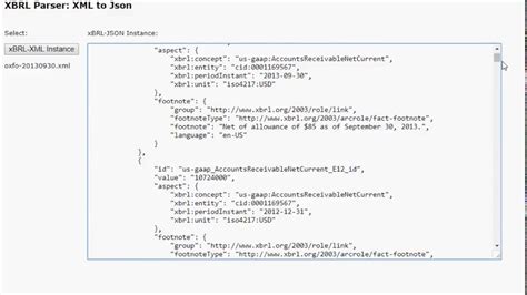 xbrl rest api from xml to json via file youtube