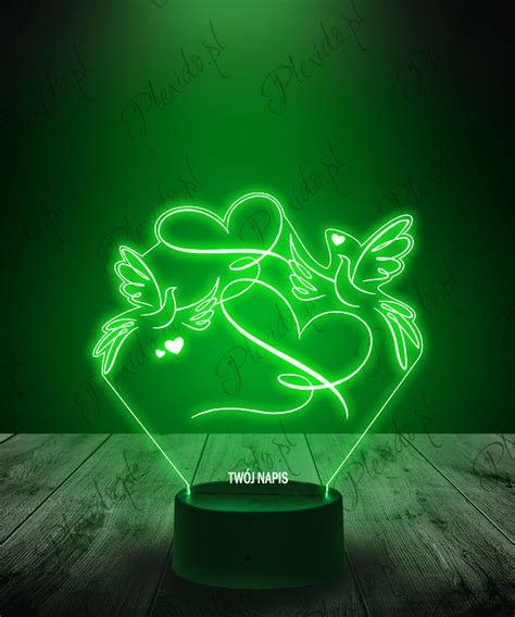 Lampka LED 3D Plexido Rocznica Ślubu Serce Plexido pl