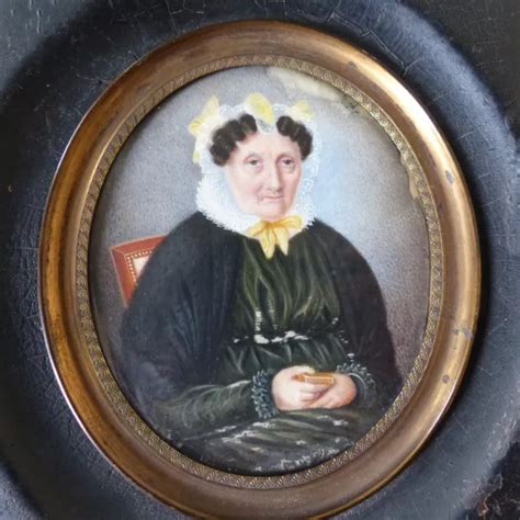 BELLE GRANDE MINIATURE début XIXème PORTRAIT DAME agée 1830 s EUR 170