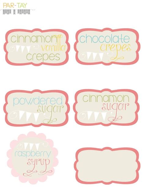 Free Printable Buffet Food Labels