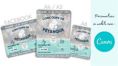 Affiches Concours de pétanque à personnaliser APEblog