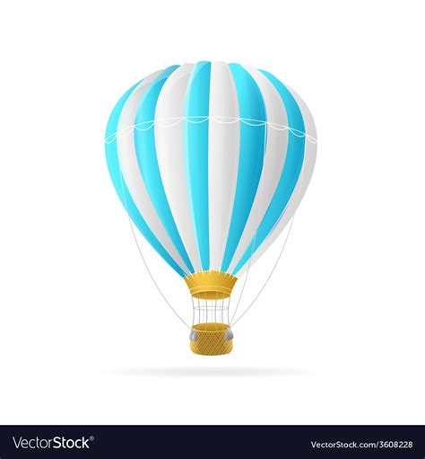 White And Blue Hot Air Balloon Isolated Royalty Free Vector
