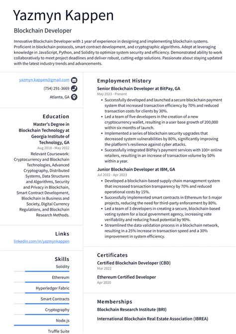 IBM Blockchain Developer Resume Examples ResumeCat
