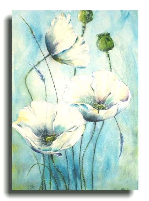 Starlight Poppies Acrylic Art On Canvas By Antje Hettner With Images