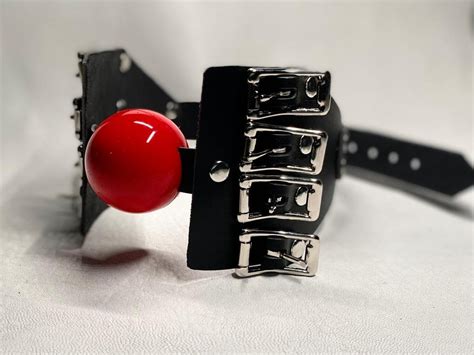 Panel Gag With Buckles Soft Leather Black Silicone Ball Etsy