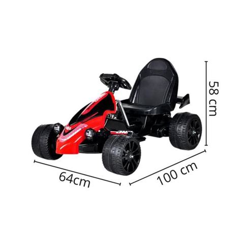 Mini Kart Elétrico Infantil Fórmula 1 Vermelho e Preto 6V Bivolt