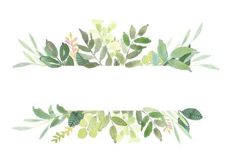 Green Leaves Frames Foliage Clipart Greenery Wedding Invites Leaf