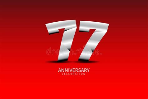 77 Años Celebración Del Aniversario Logo Vector De Plata 77 Número De