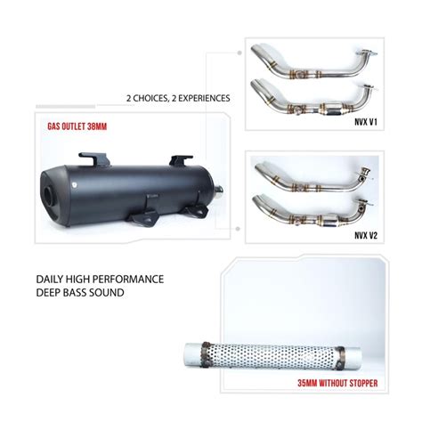 New 2022 CJ Ipoh NVX155 V1 V2 Exhaust Racing SCT 28mm 32mm 28 35mm
