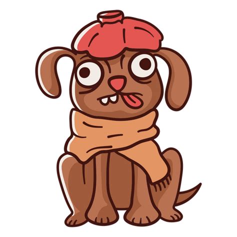 Cartoon Hund Mit Schal Und Mütze PNG Und SVG Design Für T Shirts