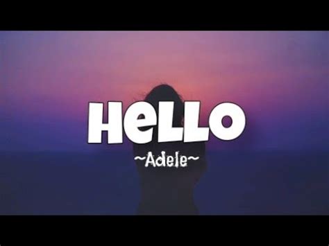 Adele Hello Lyrics Youtube