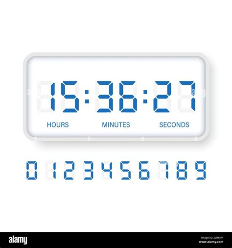 Digital Clock Number Icon Illustration In Flat Style Lcd Watch Vector