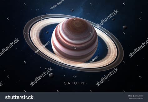Saturn High Resolution 3d Images Presents Stock Photo 389825611