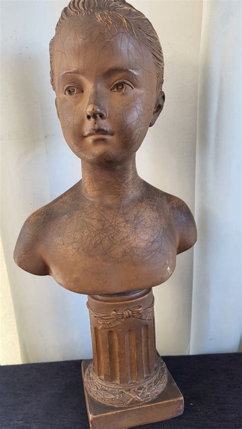 Proantic Buste Terre Cuite Jeune Folle Signe Houdon époque XIXe