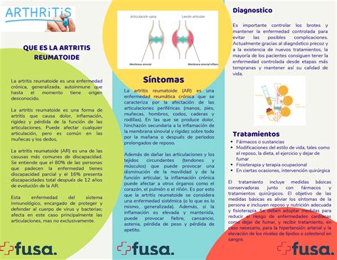Folleto Artritis Reumatoide Listo Diagnostico Es Importante Controlar