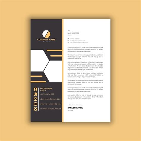 Moderne Business Briefkopf Design Vorlage Schwarze Abstrakte Briefkopf