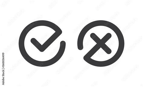 Check Mark Icons Green Tick Symbol And Red X Sign In Circle Icons For