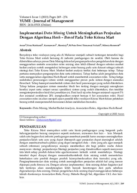 pdf implementasi data mining untuk meningkatkan penjualan dengan algoritma hash based pada