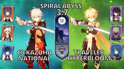 Spiral Abyss 3 7 Kazuha National Traveler Hyperbloom Floor 12 YouTube