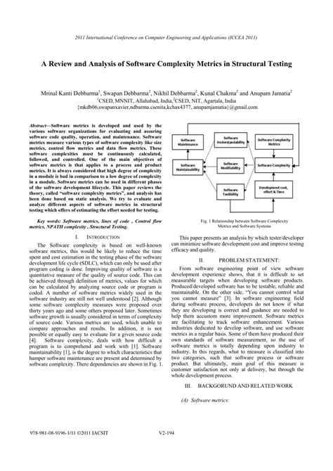 pdf a review and analysis of software complexity metrics in structural testing