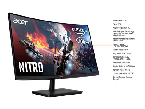 Acer 27 165 Hz VA FHD Gaming Monitor FreeSync Premium AMD Adaptive
