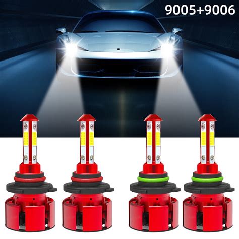 Onemayship 9005 9006 LED Headlights Kit Bulbs 6500K High Low Beam Super