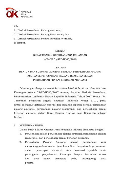 PDF Yth SALINAN TENTANG Ojk Go Id Izin Usaha 0 Nomor Izin