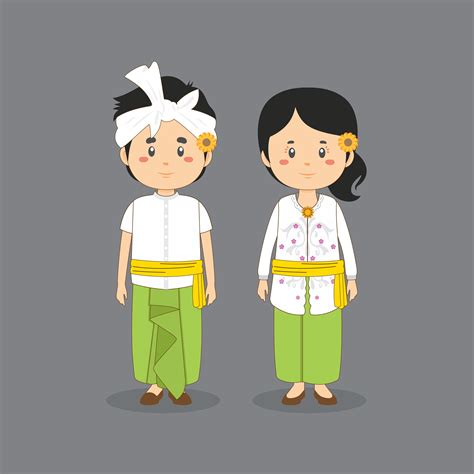 Pakaian Adat Bali Traditional Indonesian Dreass Vector De Stock Libre