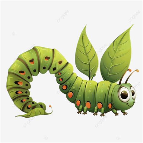 Oruga De Dibujos Animados Comiendo Hojas PNG Dibujos Oruga Comiendo