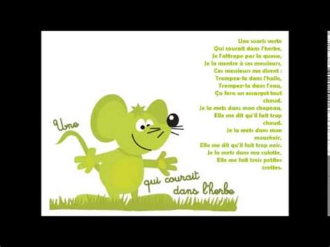 COMPTINE Une Souris Verte Comptine Avec Paroles YouTube