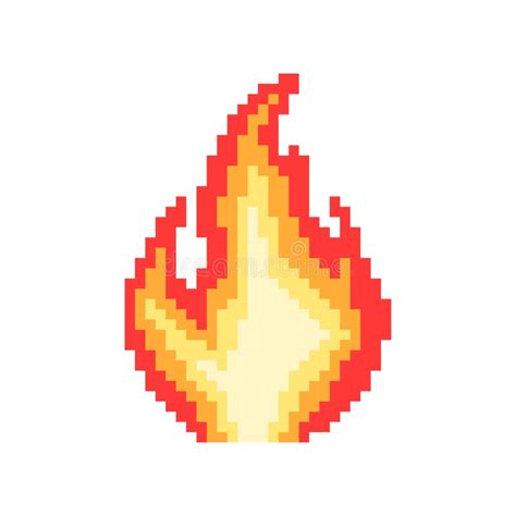Fuego De Píxeles Art 8 Bit Objetos De Fuego Juego De Iconos Efectos