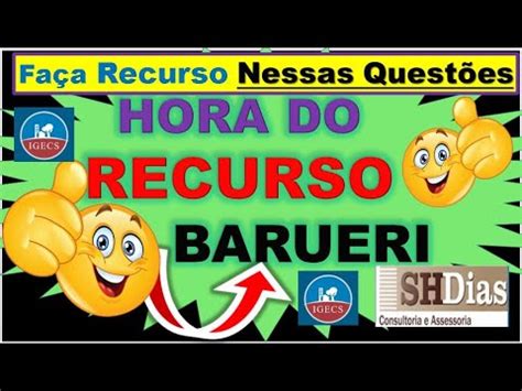 Recurso Da Prova De Barueri SP Banca IGECS Prefeitura De Barueri SP