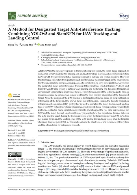 pdf a method for designated target anti interference tracking combining yolov5 and siamrpn for