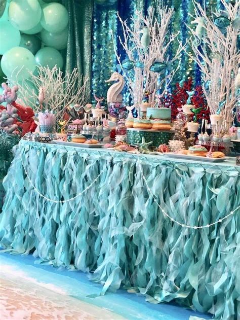 Under The Sea Dessert Table From An Under The Sea Birthday Party On