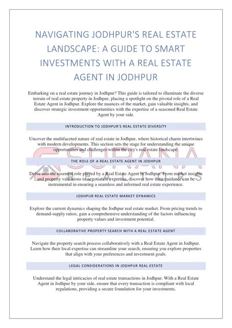PPT NAVIGATING JODHPUR S REAL ESTATE LANDSCAPE PowerPoint