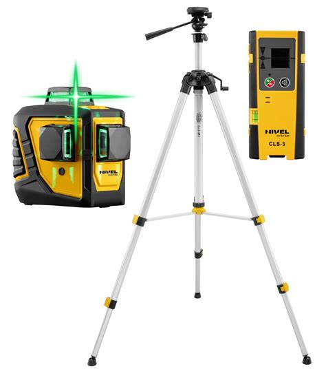 Niwelator laser krzyżowy zielony NIVEL CL3D 3 płaszczyzny plus statyw i