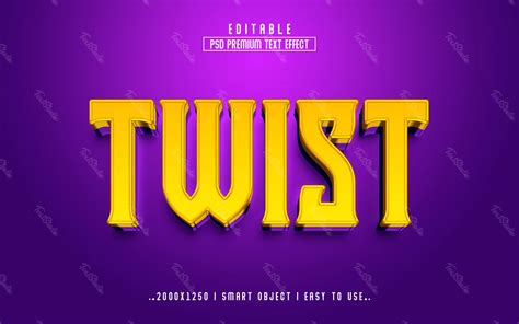 Effet De Texte 3d Twist Witch Magic Jaune Et Violet Fichier PSD
