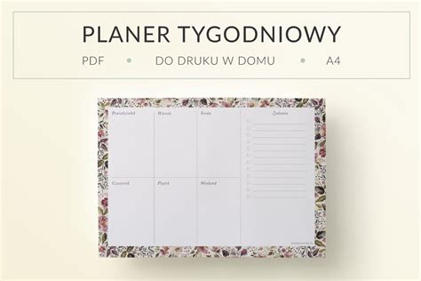 Planner tygodniowy Pożegnanie lata do druku Format A4