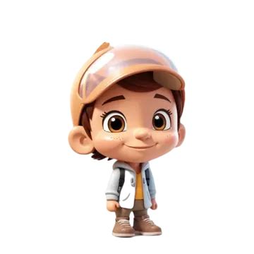 Niño Pequeño Luciendo Un Casco En Ilustración 3d PNG dibujos Niño