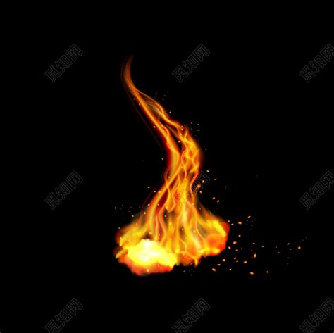 红色火焰燃烧特效矢量素材免费下载 觅知网