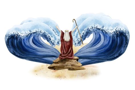 Aquarela êxodo moisés da páscoa hagadá história da bíblia sobre a